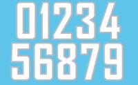 China Two-Tone Iron-On Sports Numbers 25cm-5cm Sizes | Wash-Resistant PET Material for Athletic Uniforms for sale