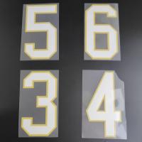 China Two-Tone Iron-On Sports Numbers 25cm-5cm Sizes | Wash-Resistant PET Material for Athletic Uniforms for sale