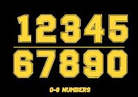 China Durable Heat Press Football Shirt Numbers and Letters - Customizable 2-4 Inch Sizes with Wash-Resistant Properties for sale