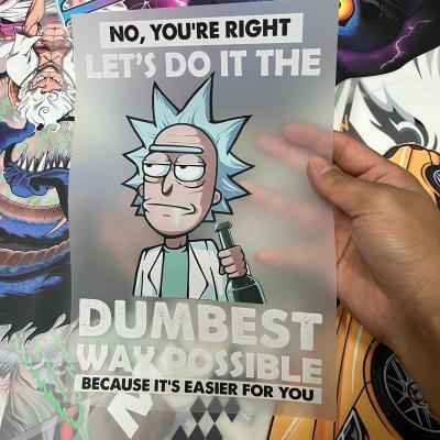 China Wholesale Custom Rick Sanchez DTF Stickers Ready to Press Heat Transfer for T Shirts Clothing 130-150C for sale
