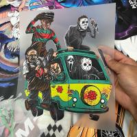 China Custom Scooby Horror Monsters DTF Transfer Iron On Stickers for T Shirts 150C Heat Press Application for sale