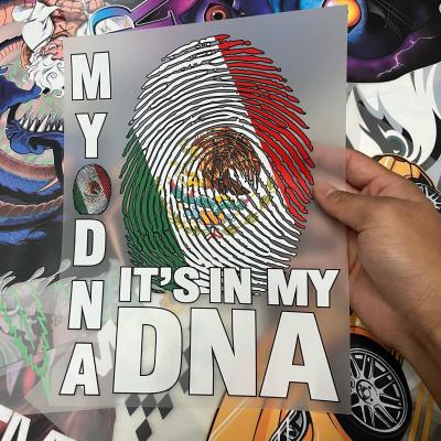 China Custom Mexico Flag Fingerprint DTF Transfer Ready to Press Iron on Heat Transfer for Apparel 150C 10-12 Seconds for sale