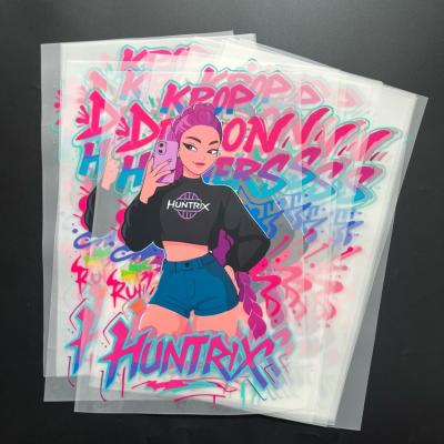 China K-Pop Demon Hunter Girls Custom DTF Transfer Iron On Sticker for T Shirts 50 Washes Heat Press Design for sale