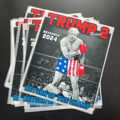 China Custom DTF Heat Press Stickers Trump 2024 Round 2 Boxing Soft Plastic Ready to Press for T Shirts 150C for sale