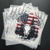 China Patriotic Deer American Flag DTF Transfer Custom Soft Plastic Heat Press Sticker for T Shirts Ready to Press for sale