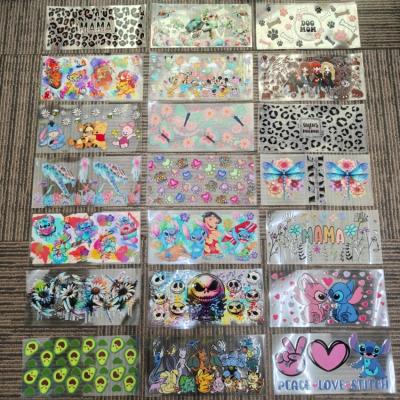 China Factory-Sold Custom PET Plastisol 16oz Tumbler Stickers UV for DTF Decals Washable Waterproof Cup Wraps for Cold Transfer Cheap for sale