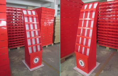 China Red Cardboard Display Cardboard Stand With 18 Pockets For Promoting DVDs for sale