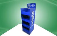 China Four Shelves POS Cardboard Displays Blue Assembly Floor Display Stands for sale