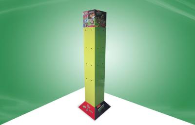 China Four Face Show Rotating Cardboard Display Stands With Plastic Hook for sale