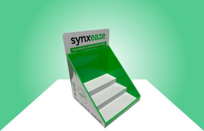 China Three Tiers Cardboard Counter Display Stands For Selling Pain Relief Medicine for sale