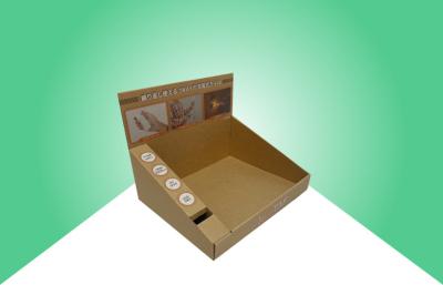 China Brown Natural Kraft Cardboard Counter Display , Selling Electronics Table Display Unit for sale