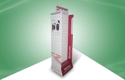 China Stable Cardboard Floor Display Stands With Hooks For Usb & Headphone for sale