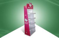 China Assemble Strong Cardboard Floor Displays For Hellokitty Backbag Mobile Case for sale