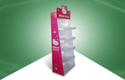 China Assemble Strong Cardboard Floor Displays For Hellokitty Backbag Mobile Case for sale