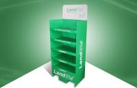 China Customized Green Foldable Cardboard Display Stands To Dinnerware Products for sale