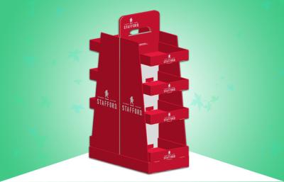 China Heavy Duty Cardboard Pos Displays Double Face Show Four Shelf For Adverstizing for sale