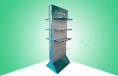 China Metal Hooks Cardboard Floor Display Stands , Cardboard Merchandising Displays for sale