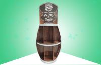China Heavy Duty Barrel Shape Cardboard Floor Display Stands Two Shelf For Selling Spirit for sale