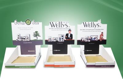 China Custom Width-adjustable Cardboard Countertop Displays Skincare Beauty Products for sale