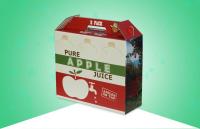 China Custom Corrugated Paper Packaging Boxes Apple Juice Container With Strong Handle for sale