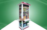 China Unique Design House Shape  Cardboard Display Stand Floor  Display For Picnic Items for sale