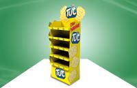China Yellow CMYK Offset Printing POS Cardboard Display Stands With Five Shelf For Food for sale