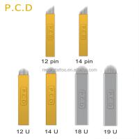 China Private Label PCD12U 14U 19U 21U Microblading Tattoo Needles PCD Blades Permanent Makeup Blades Manual Eyebrow Tattoo U Blade for sale
