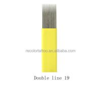 China OEM 9/15/17/19/21 Pin Microblading Shading Blade Tattoo Needle DOUBLE ROW Microblading Needle for 3D Fog Eyebrow & Lip Tattoo for sale