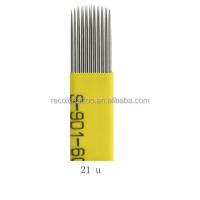 China OEM 9/15/17/19/21 Pin Microblading Shading Blade Tattoo Needle DOUBLE ROW Microblading Needle for 3D Fog Eyebrow & Lip Tattoo for sale
