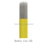 China Private Label Microblading Shading Blade Tattoo Needle DOUBLE ROW Flat and U Shape Microblading Needle for Eyebrow & Lip Tattoo for sale