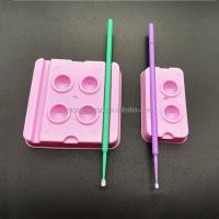 China Disposable White Plastic Tattoo Ink Tray Pigment Palette Holder with Adhesive Color Palette Display Permanent Makeup Accessory for sale