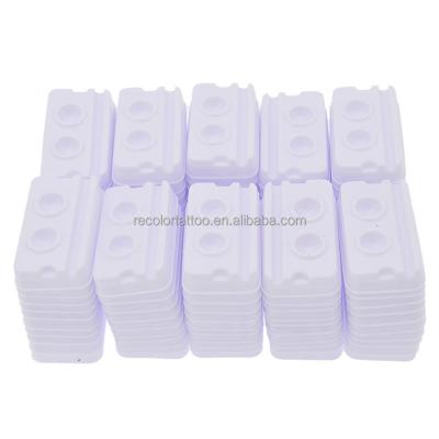 China Mini Tattoo Ink Tray Micro Pigment Cap Permanent Makeup Glue Holder Eyebrow Brush Tool Dental Mixing Tool All Made of Plastic for sale