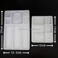 China Disposable PVC Tattoo Tray Holder Organizer Washable Plastic Pigment Storage Trays for Permanent Makeup Accessories for sale