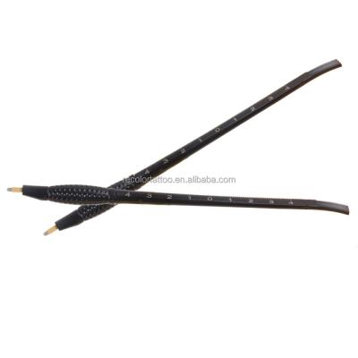 China New 2-in-1 18U Nano Blade Microblading Disposable Pen Sterilized for Permanent Powder Ombre Brows 3D HairStrokes with Ruler for sale