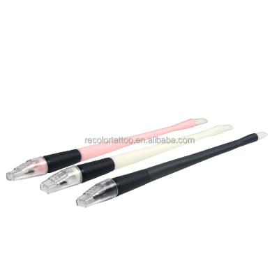 China 18U Disposable Microblading Pen 0.15 0.18mm Sterilized Permanent Makeup Eyebrow Tattoo Tools in Pink Black & White Colors for sale