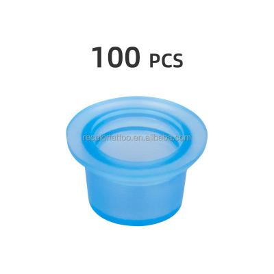China Professional 100pcs Microblading Tattoo Soft Silicone Ink Cups Permanent Makeup Accessories for Tattoo Supplies for sale