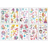China Cartoon Uni-Corn Temporary Tattoo Stickers Water-Proof Body Art for Kids Cute Children & Mermaid Dinosaur Animals for sale