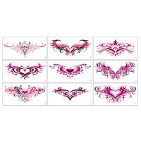 China Private Belly Love Couple Tattoo Sticker New Sexy Succubus Design for Breast Temporary Body Art Paper Material for sale