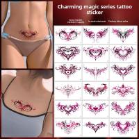 China Private Belly Love Couple Tattoo Sticker New Sexy Succubus Design for Breast Temporary Body Art Paper Material for sale