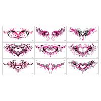 China Private Belly Love Couple Tattoo Sticker New Sexy Succubus Design for Breast Temporary Body Art Paper Material for sale