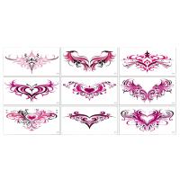 China Private Belly Love Couple Tattoo Sticker New Sexy Succubus Design for Breast Temporary Body Art Paper Material for sale