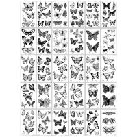 China New Black Butterfly Temporary Tattoo Sticker Paper Design for Body Application for Arm Collarbone Chest for sale