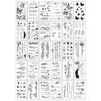 China New Black Butterfly Temporary Tattoo Sticker Paper Design for Body Application for Arm Collarbone Chest for sale