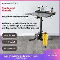 China Portable Adjustable Metal Tattoo Workbench Cart Waterproof Multifunctional Mobile Workbench Bracket Permanent Makeup Accessories for sale