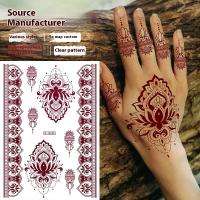China New Brown Lace Temporary Henna Tattoo Sticker Waterproof Paper Design for Temporary Tattoos for sale