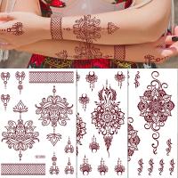 China New Brown Lace Temporary Henna Tattoo Sticker Waterproof Paper Design for Temporary Tattoos for sale