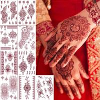 China New Brown Lace Temporary Henna Tattoo Sticker Waterproof Paper Design for Temporary Tattoos for sale