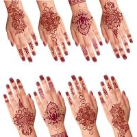 China New Brown Lace Temporary Henna Tattoo Sticker Waterproof Paper Design for Temporary Tattoos for sale