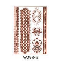 China European American Vermilion Geometric Pattern Temporary Body Tattoo Waterproof Red Brown White Lace for Parties for sale