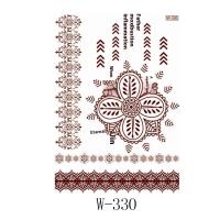 China European American Vermilion Geometric Pattern Temporary Body Tattoo Waterproof Red Brown White Lace for Parties for sale
